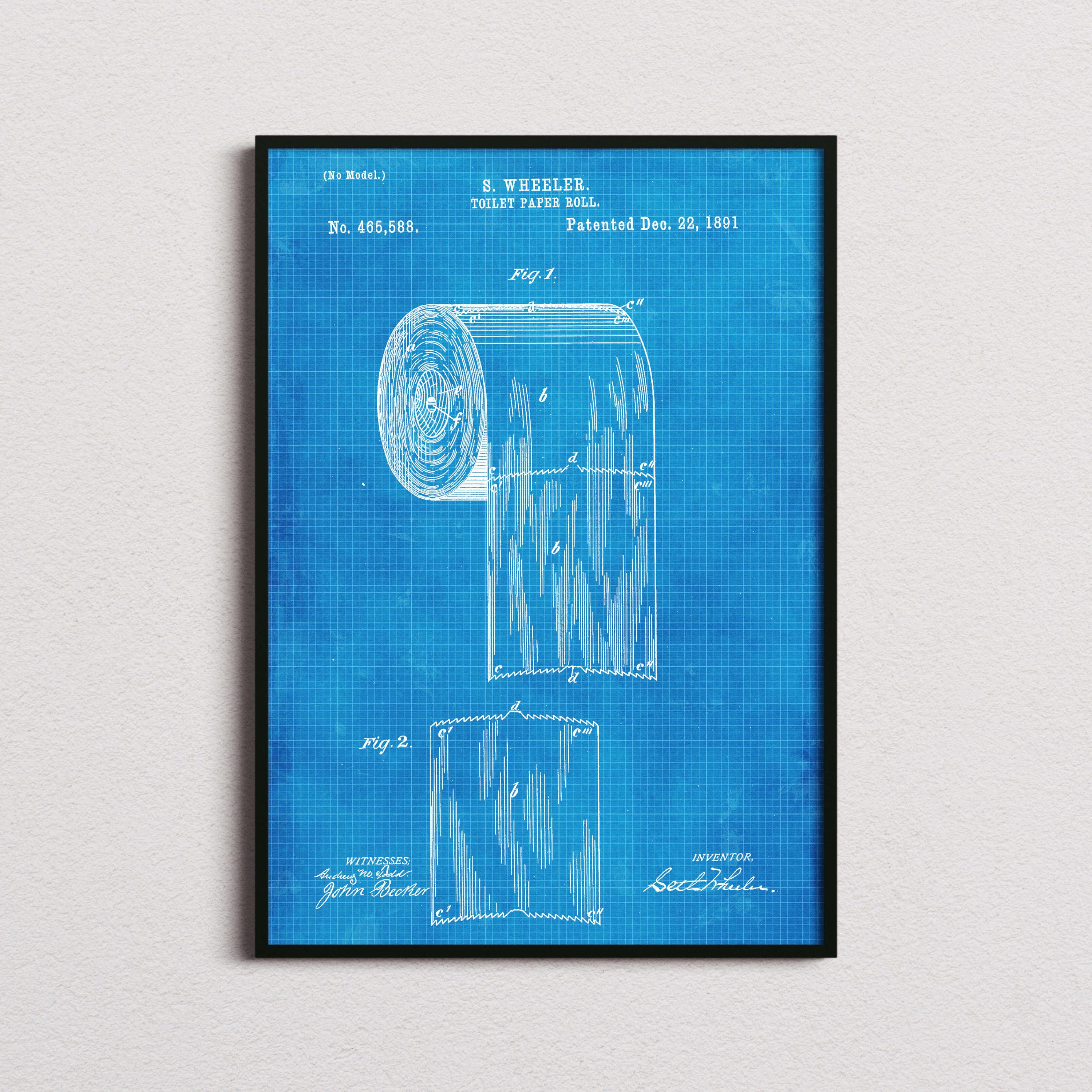 Toilet Paper Roll Patent Print, Toilet Paper Roll Poster, Toilet Paper ...