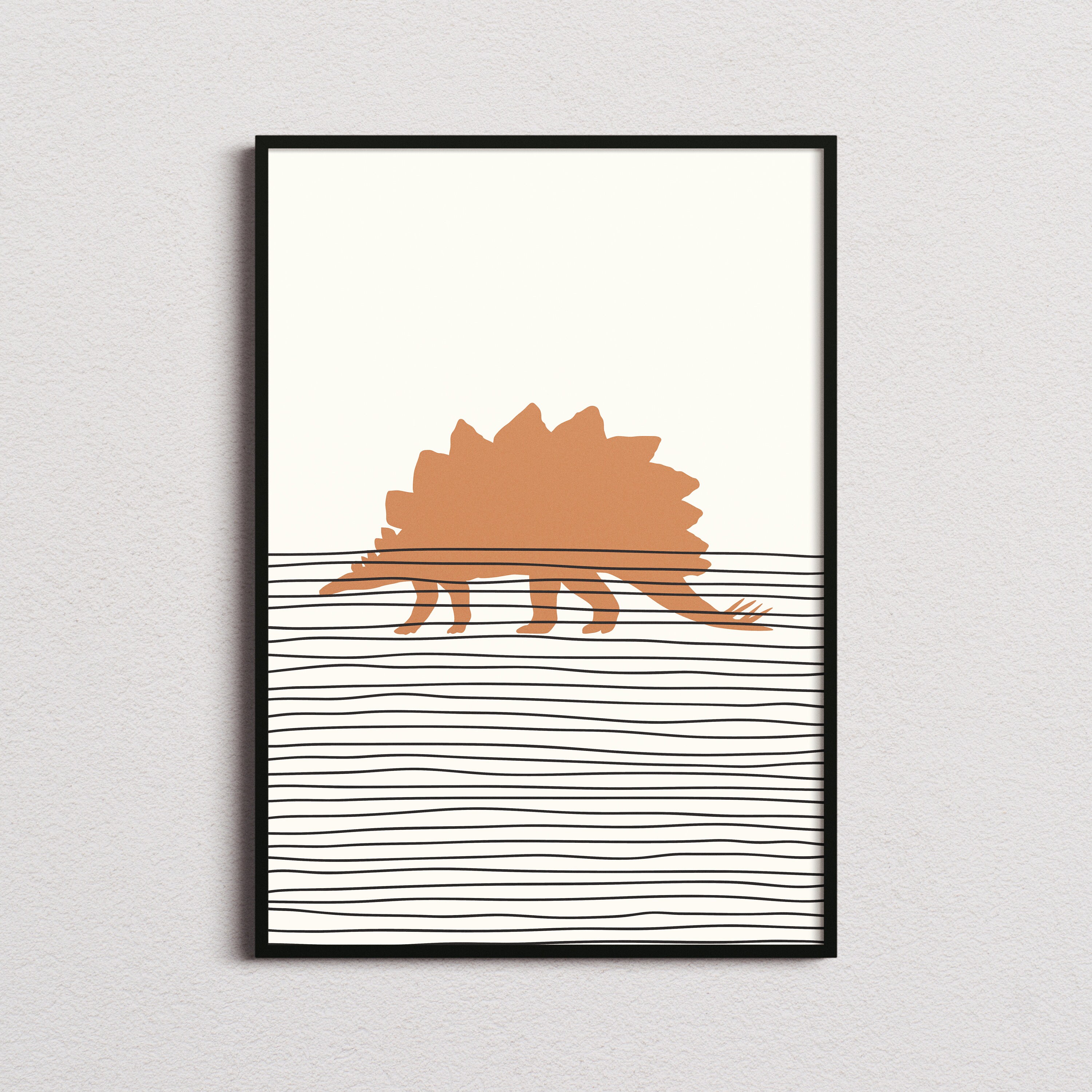 Stegosaurus Print, Stegosaurus Poster, Stegosaurus Mid-century Art ...