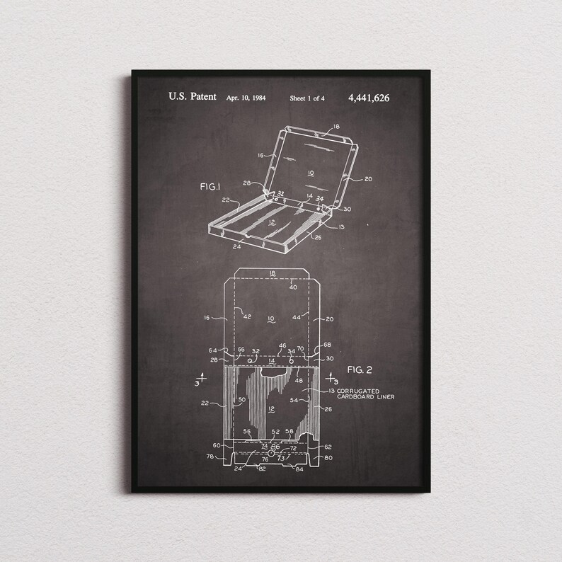 Pizza Box Patent Print, Pizza Box Poster, Pizza Box Wall Art, Pizza Box ...