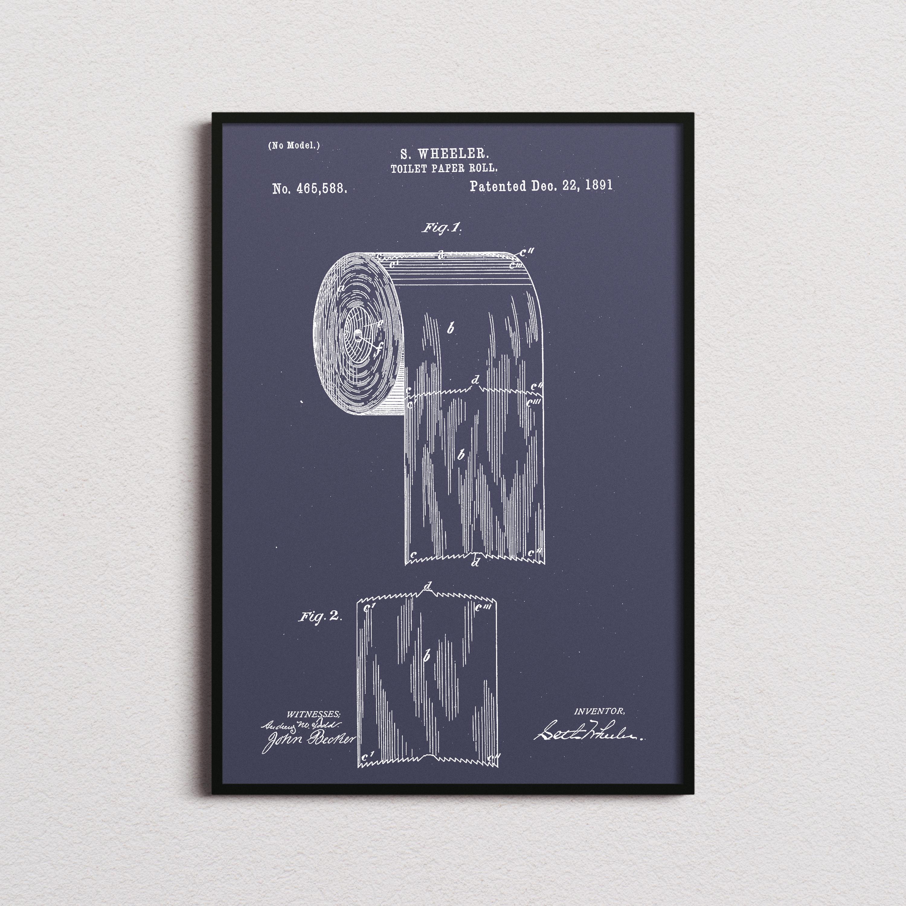 Toilet Paper Roll Patent Print, Toilet Paper Roll Poster, Toilet Paper ...