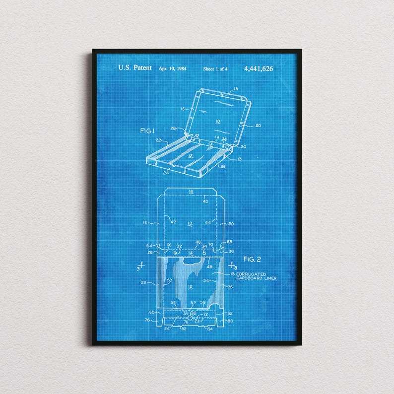 Pizza Box Patent Print, Pizza Box Poster, Pizza Box Wall Art, Pizza Box ...