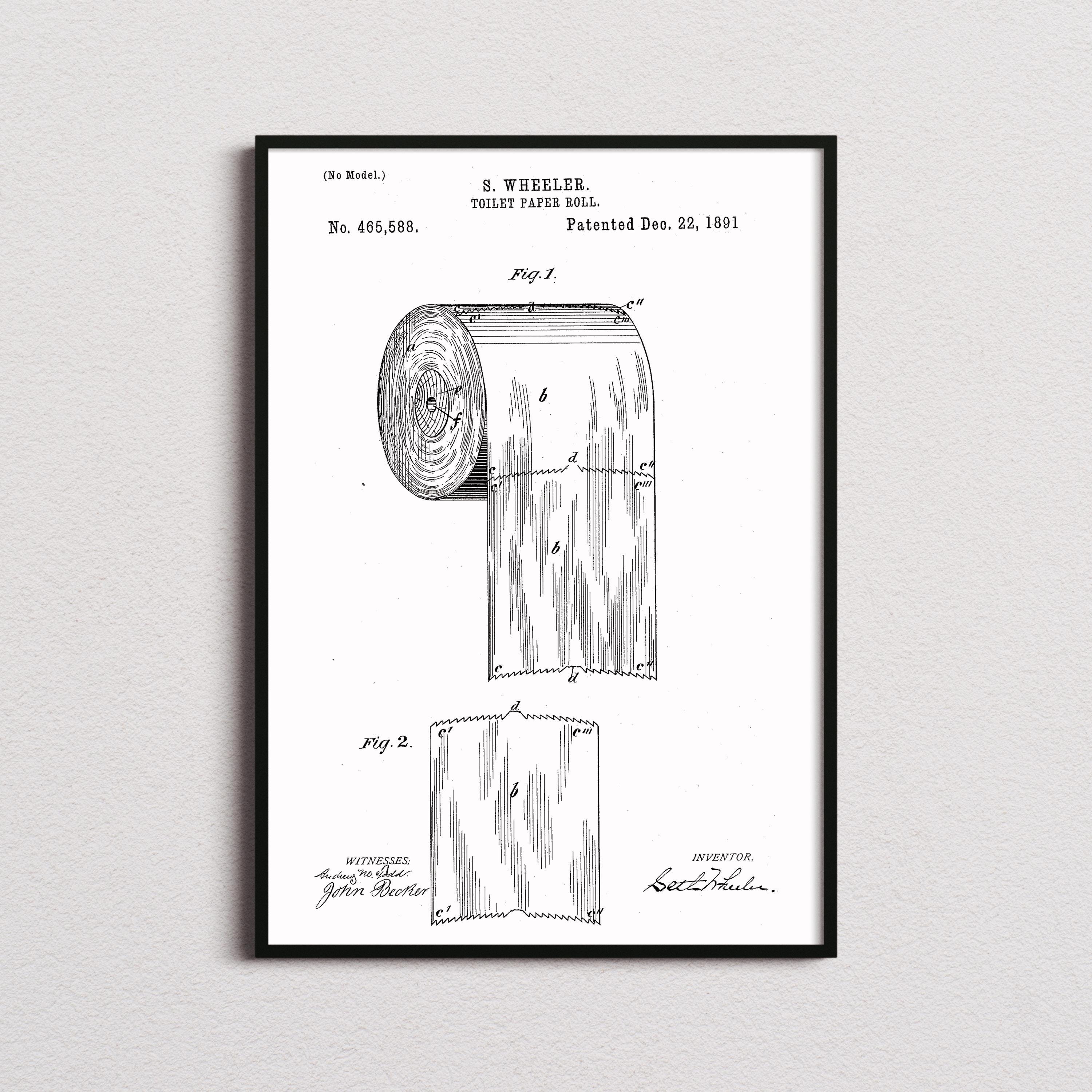 Toilet Paper Roll Patent Print, Toilet Paper Roll Poster, Toilet Paper ...