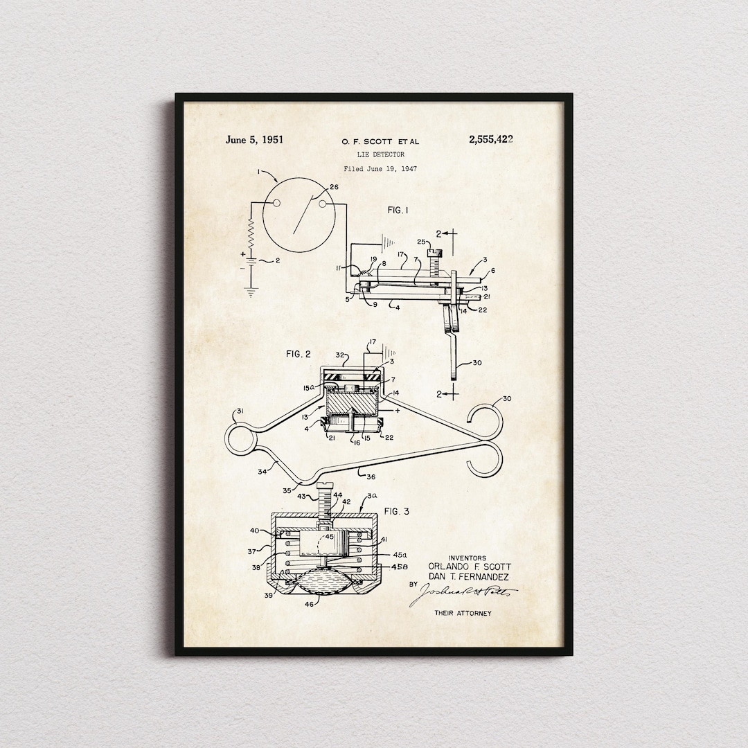 Lie Detector Patent Print, Lie Detector Poster, Lie Detector Wall Art ...