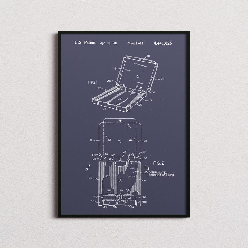 Pizza Box Patent Print, Pizza Box Poster, Pizza Box Wall Art, Pizza Box ...