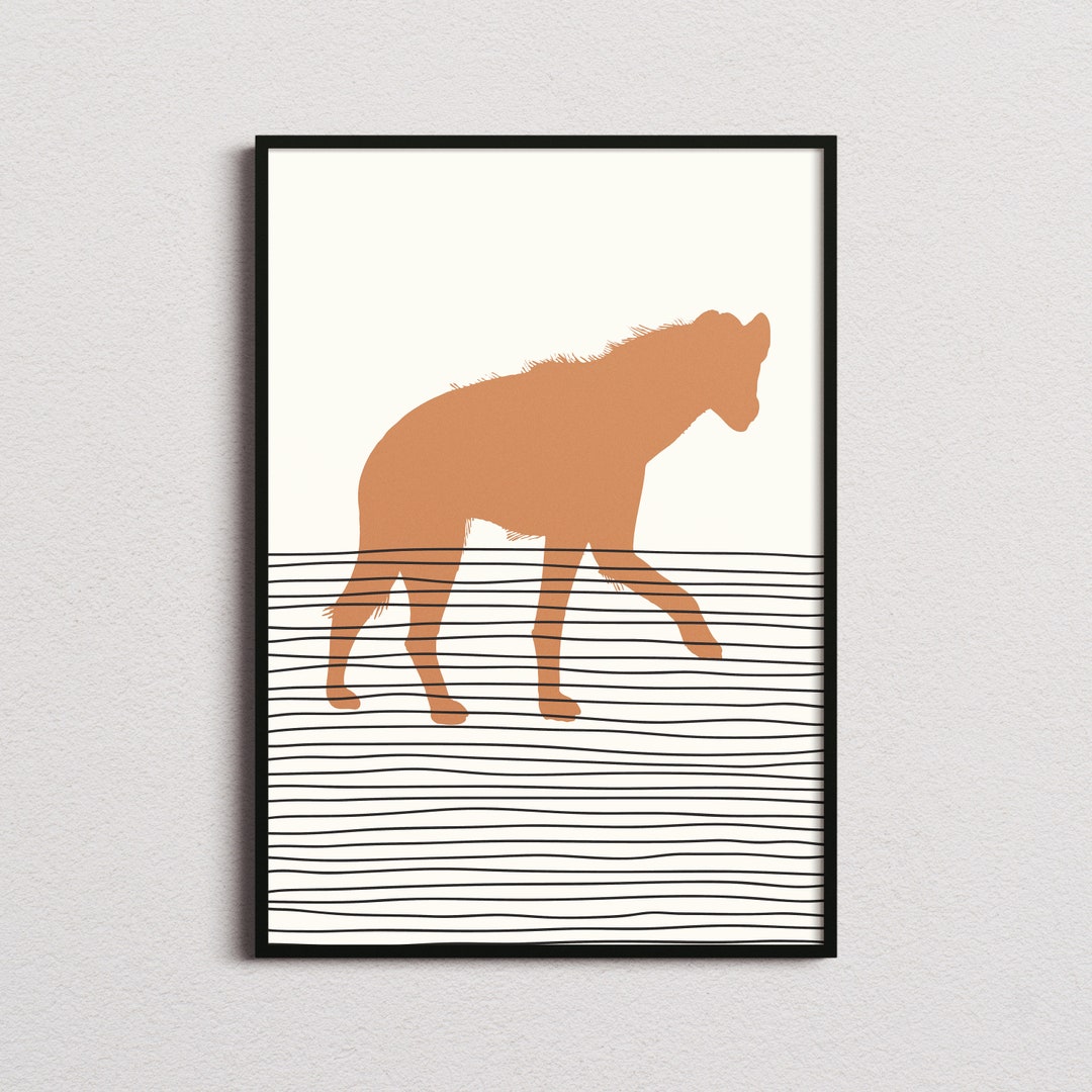 Hyena Print, Hyena Poster, Hyena Mid-century Art, Hyena Wall Art, Hyena ...