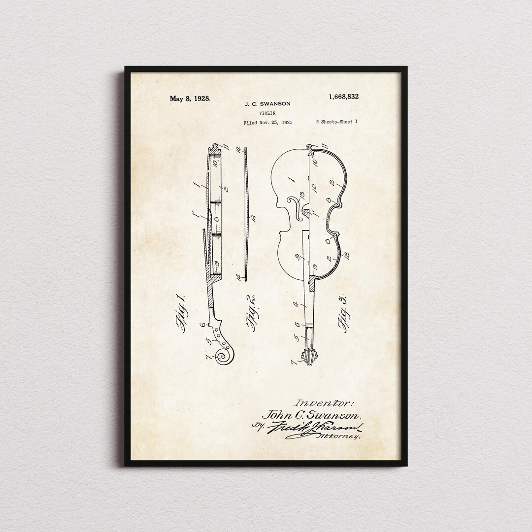 Violin Patent Print, Violin Poster, Violin Wall Art, Violin Art Print ...