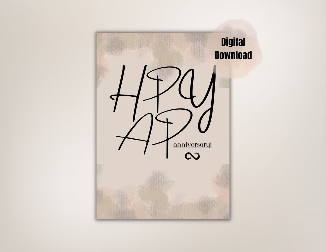 Anniversary Card, Digital Anniversary Card, Printable Anniversary Card ...