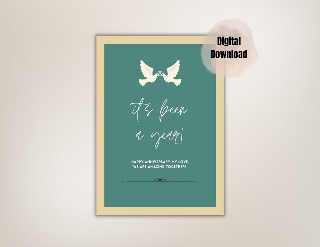 Anniversary Card Digital Anniversary Card Printable - Etsy