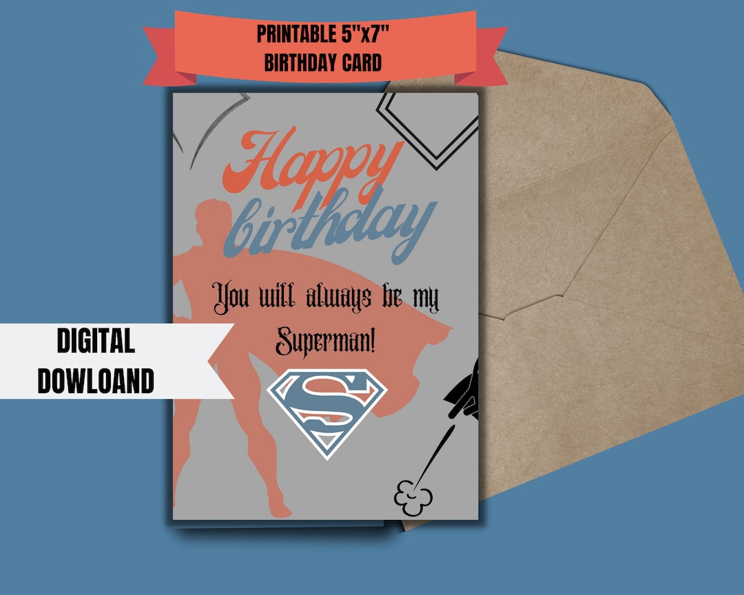 Birthday Card Superman Birthday Card Birthday Card for - Etsy