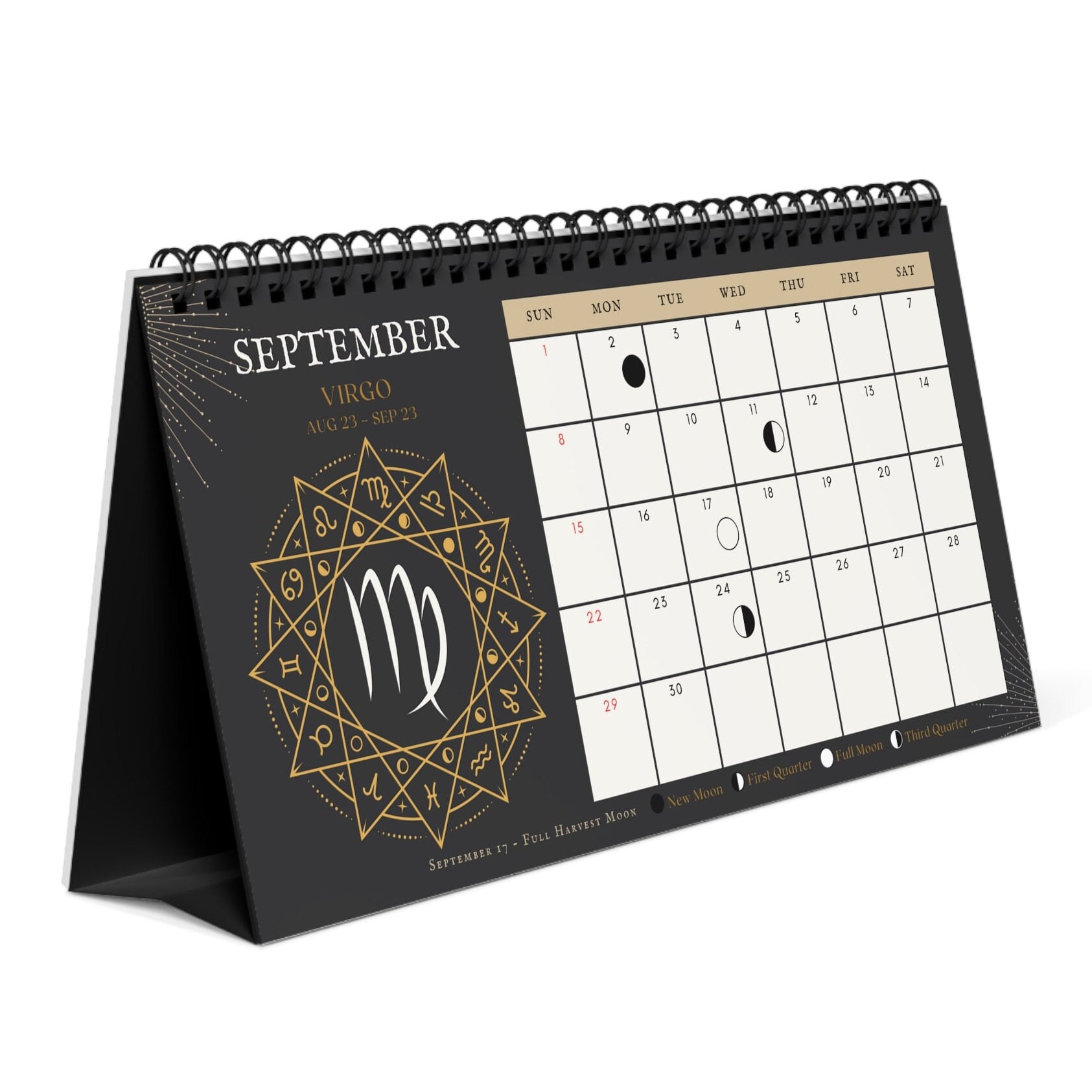 Moon Calendar 2024, Desk Calendar 2024, 2024 Desk Calendar, Moon Phase ...