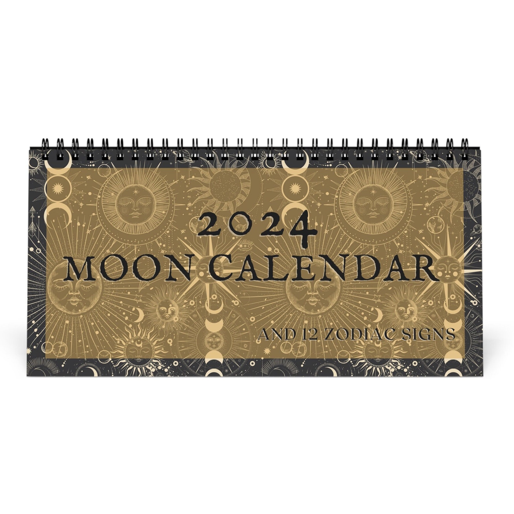 Moon Calendar 2024, Desk Calendar 2024, 2024 Desk Calendar, Moon Phase ...