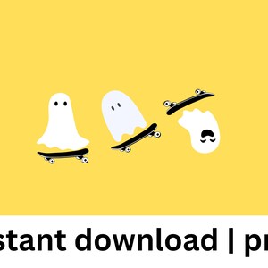 Halloween Ghost PNG, Ghost on Skateboard Digital File, Funny Ghost ...