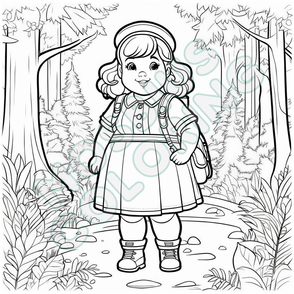 65 GIRL SCOUT Coloring Pages. Girl Scout Activity. Coloring Page Bundle ...