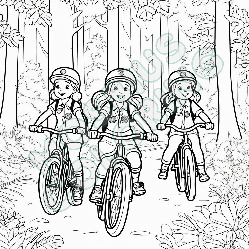 65 GIRL SCOUT Coloring Pages. Girl Scout Activity. Coloring Page Bundle ...