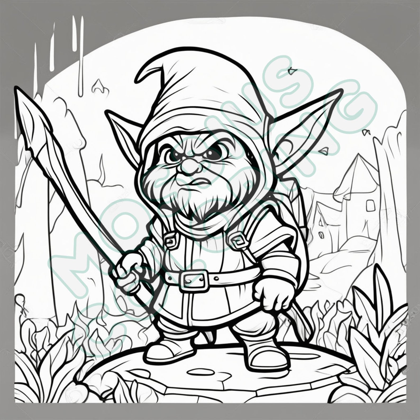 69 GOBLIN Colouring Pages. Elf PDF Printable, Cute Leprechaun, Busy ...