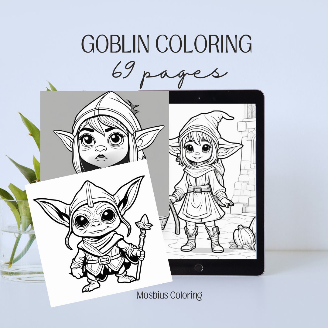69 GOBLIN Colouring Pages. Elf PDF Printable, Cute Leprechaun, Busy ...