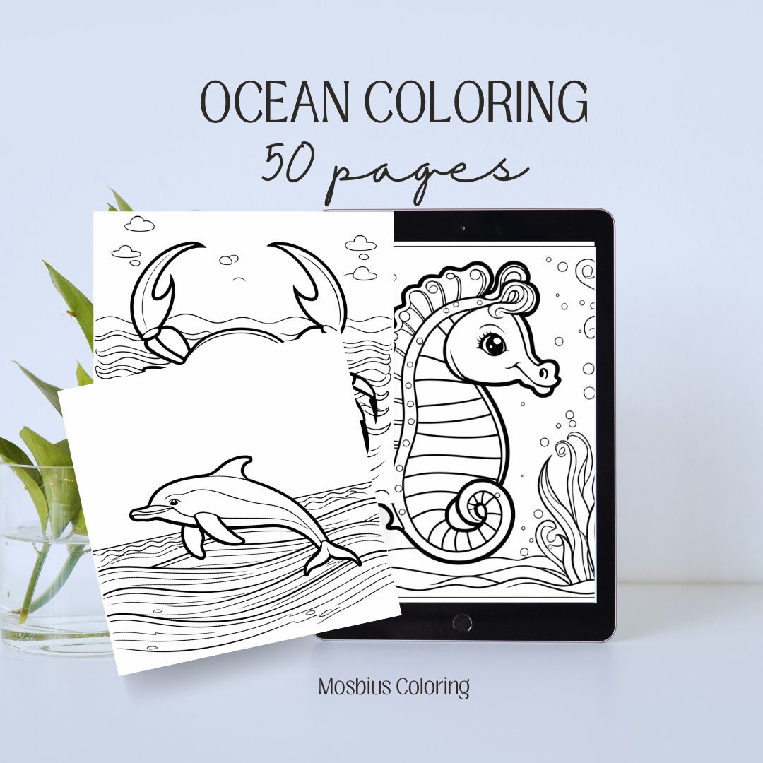 50 Cute Sea Coloring Pages. Ocean Colouring Pages. Fish Colour - Etsy