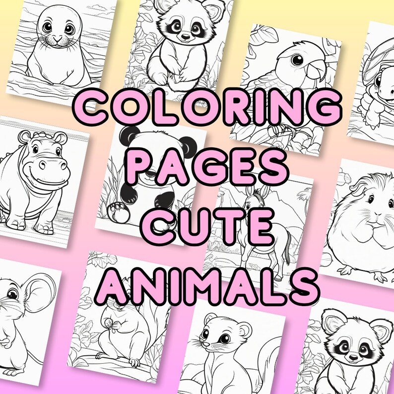 Coloring Page Cute Animals. 100 Coloring Pages. PDF Coloring Pages ...