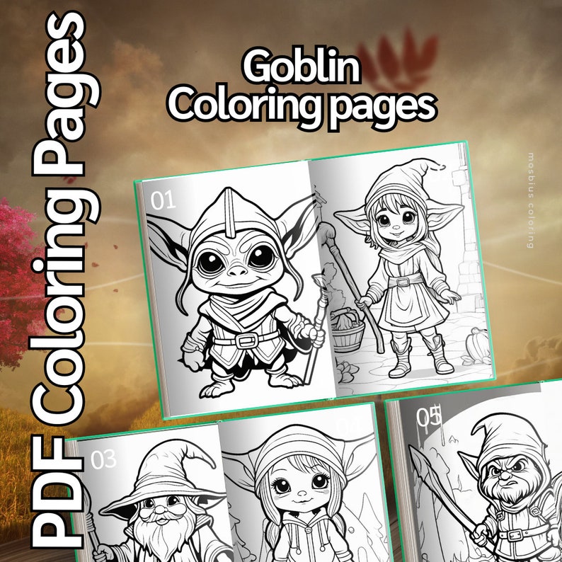 69 GOBLIN Colouring Pages. Elf PDF Printable, Cute Leprechaun, Busy ...