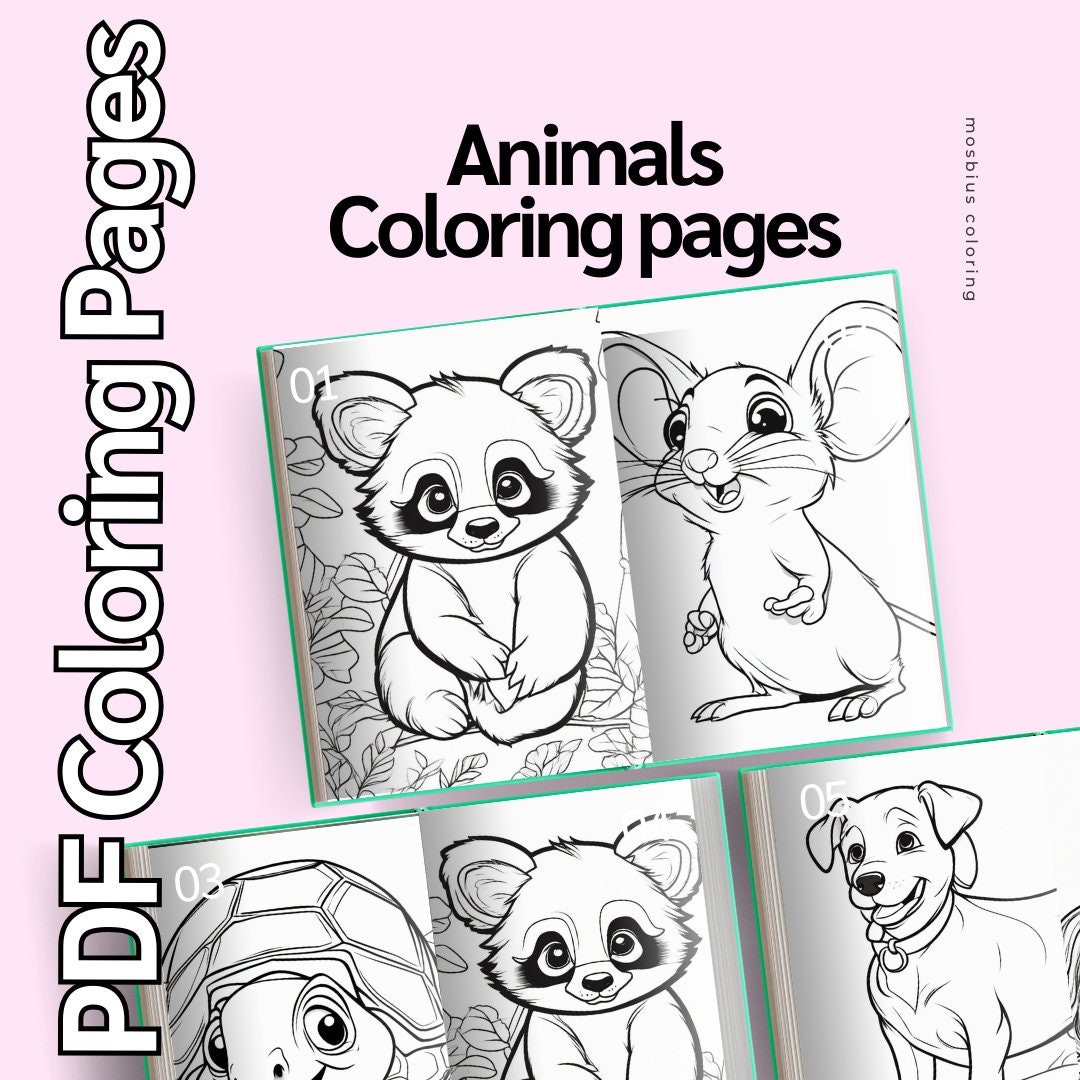 Coloring Page Cute Animals. 100 Coloring Pages. PDF Coloring - Etsy