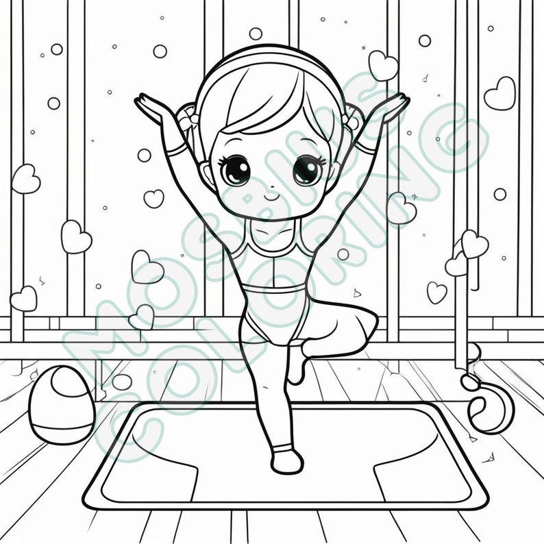 51 Gymnastics Coloring Page. Cute Colouring Book, Busy Book, Fitness ...