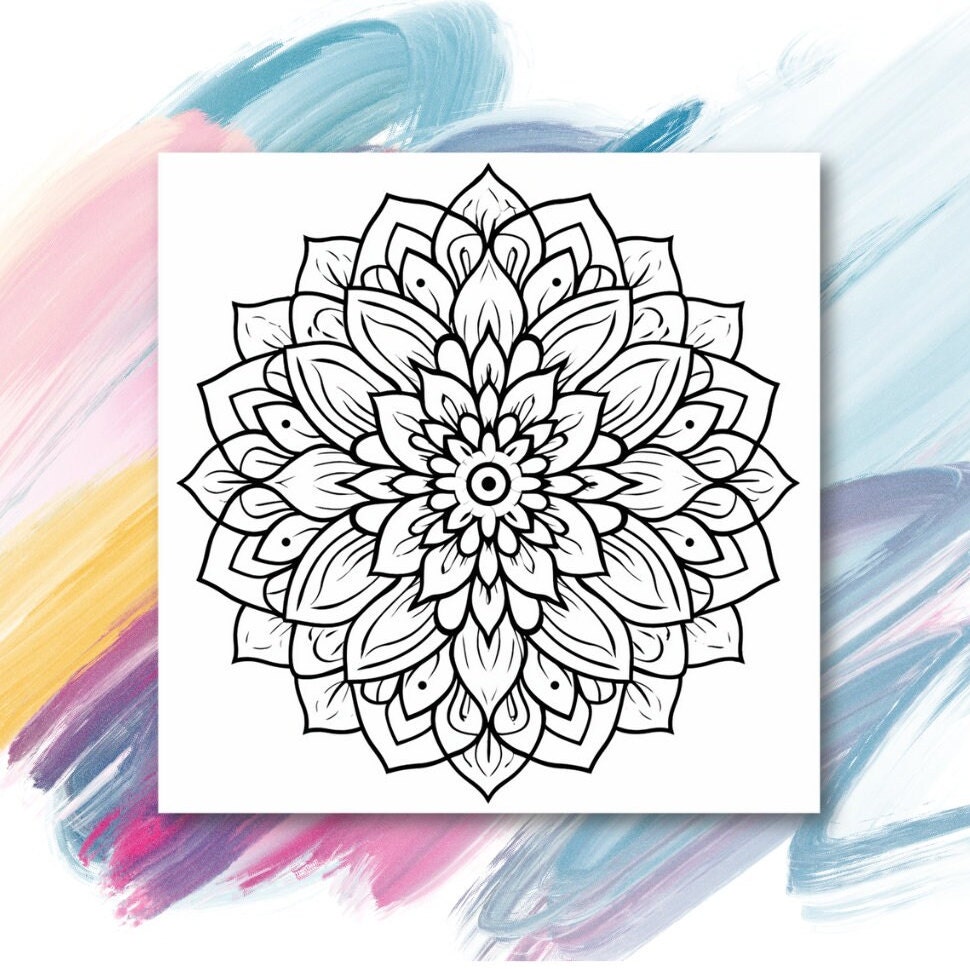 Mandala Coloring 50 Printable Coloring Pages Stress Relief - Etsy