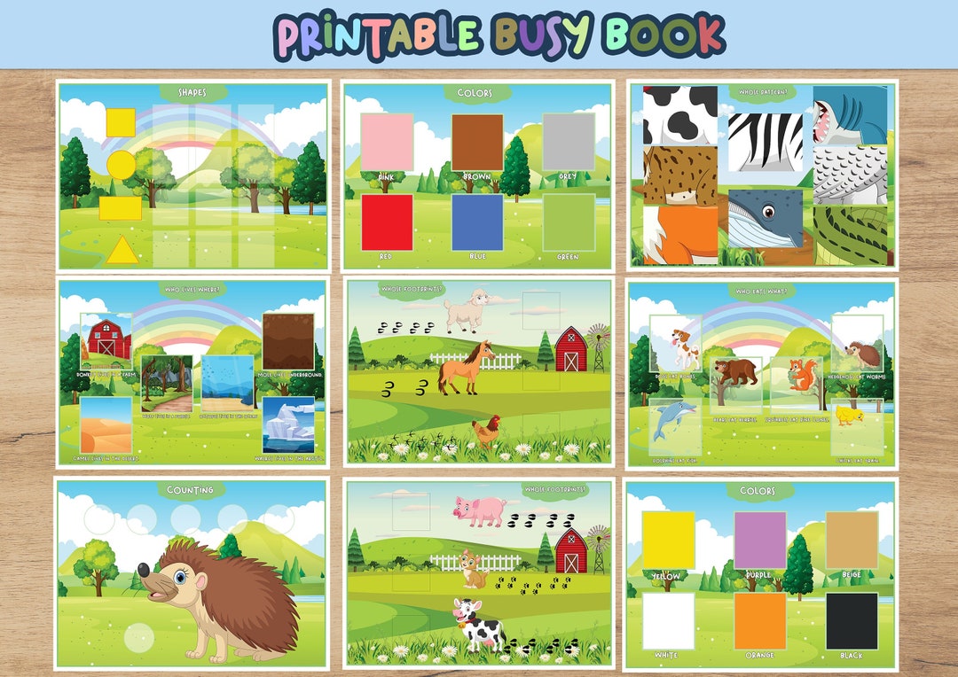 Animals Busy Book Printable - Etsy