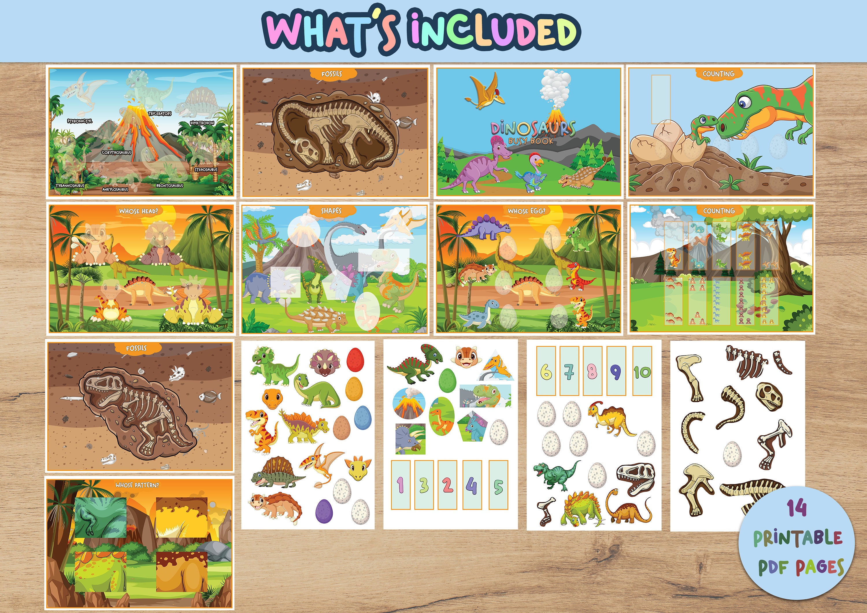 Dinosaur Printable Busy Book for Toddlers - Etsy