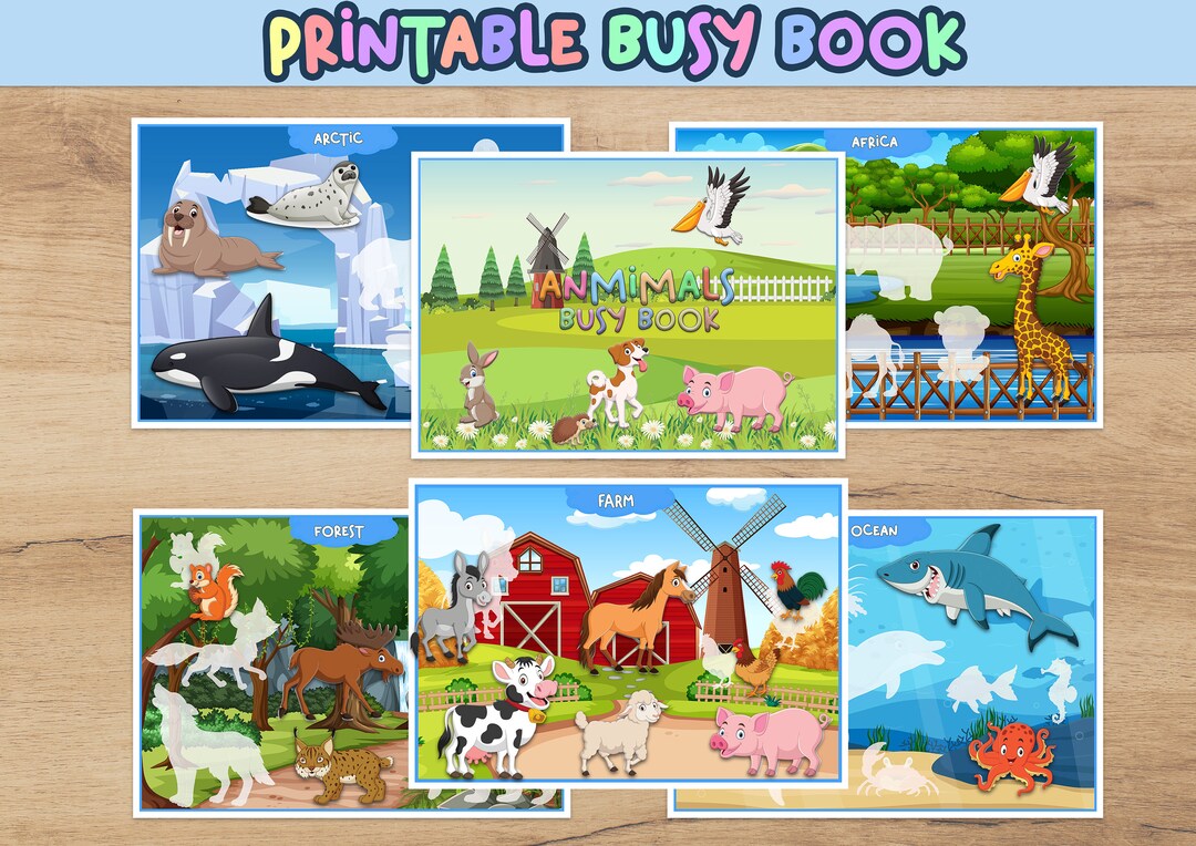 Animals Shadow Matching Busy Book, Printable Velcro Game - Etsy