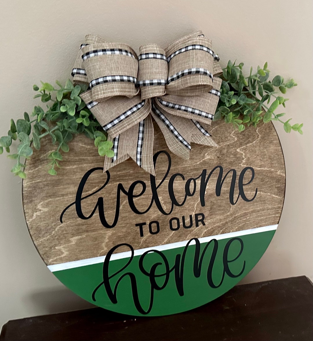 Front Door Decor Door Hanger Welcome Door Decor Wreath Welcome Year ...
