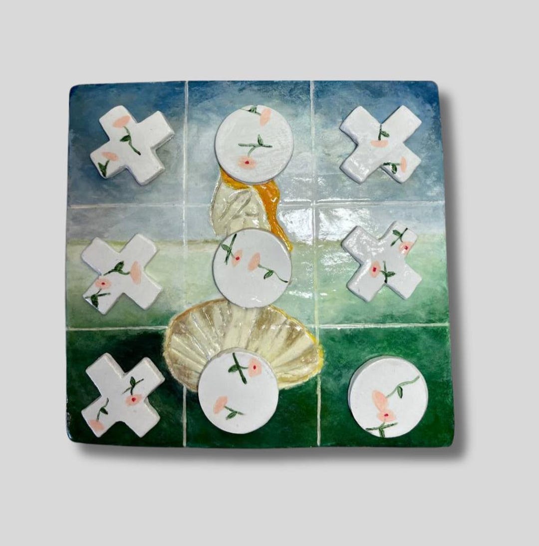 Tic Tac Toe Board Game (birth of Venus) - Tic Tac Toe - Etsy