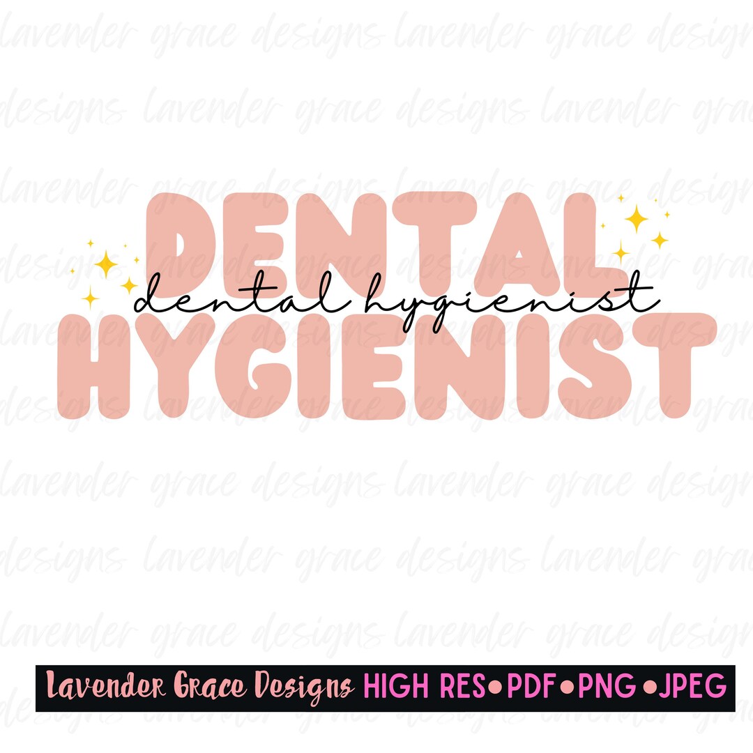 Dental Hygienist Bubble Letters Cursive Digital Download Png Jpge Pdf ...