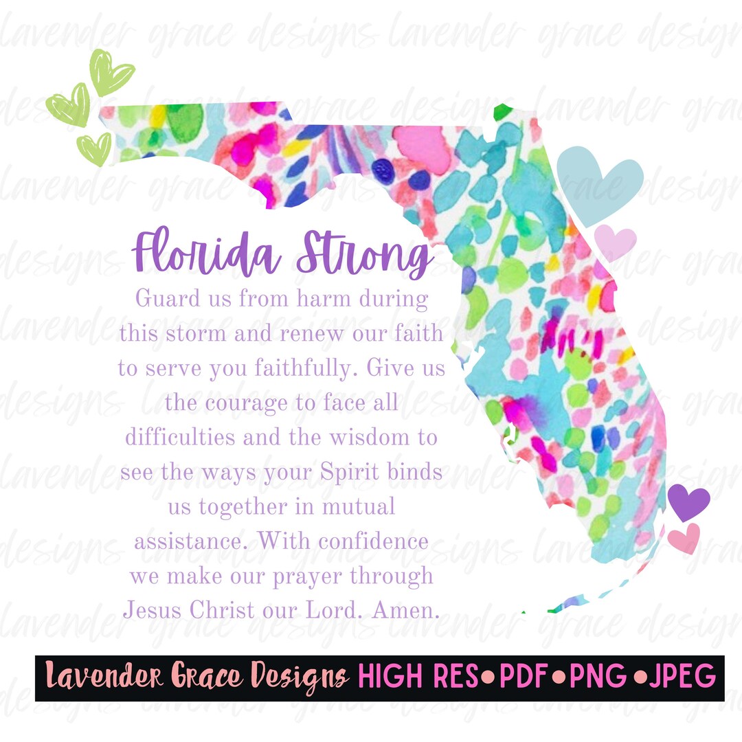 Florida Strong Lord's Prayer State Digital Download Png Jpeg Pdf ...