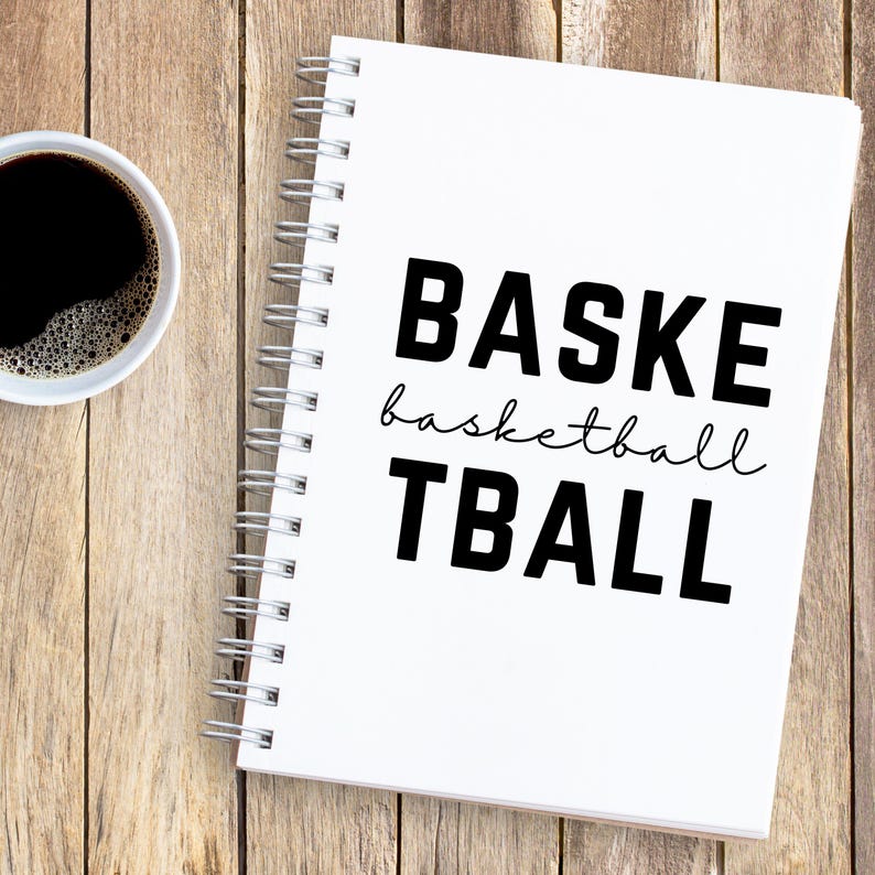 Basketball Wording W/ Cursive Basketball in the Middle Digital Download ...