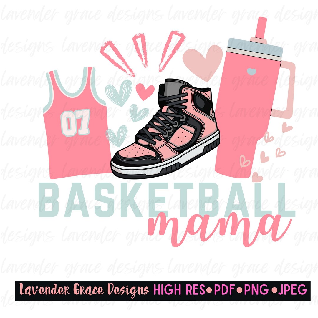 Basketball Mama Necessities Doodle Digital Download Png Jpeg Pdf Pastel ...