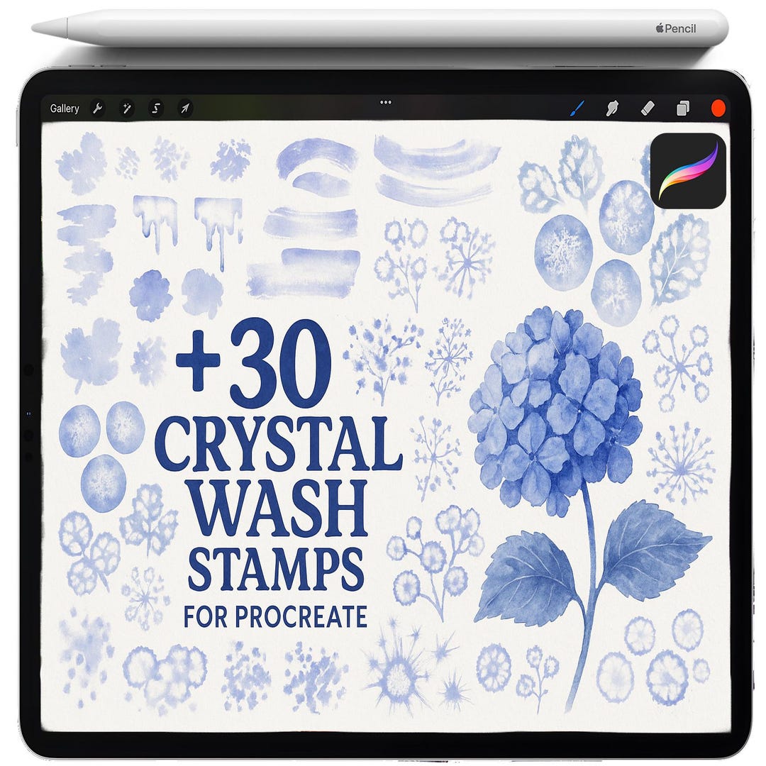 Procreate Watercolor Stamp Set, Ink Splatter for Procreate, Procreate ...