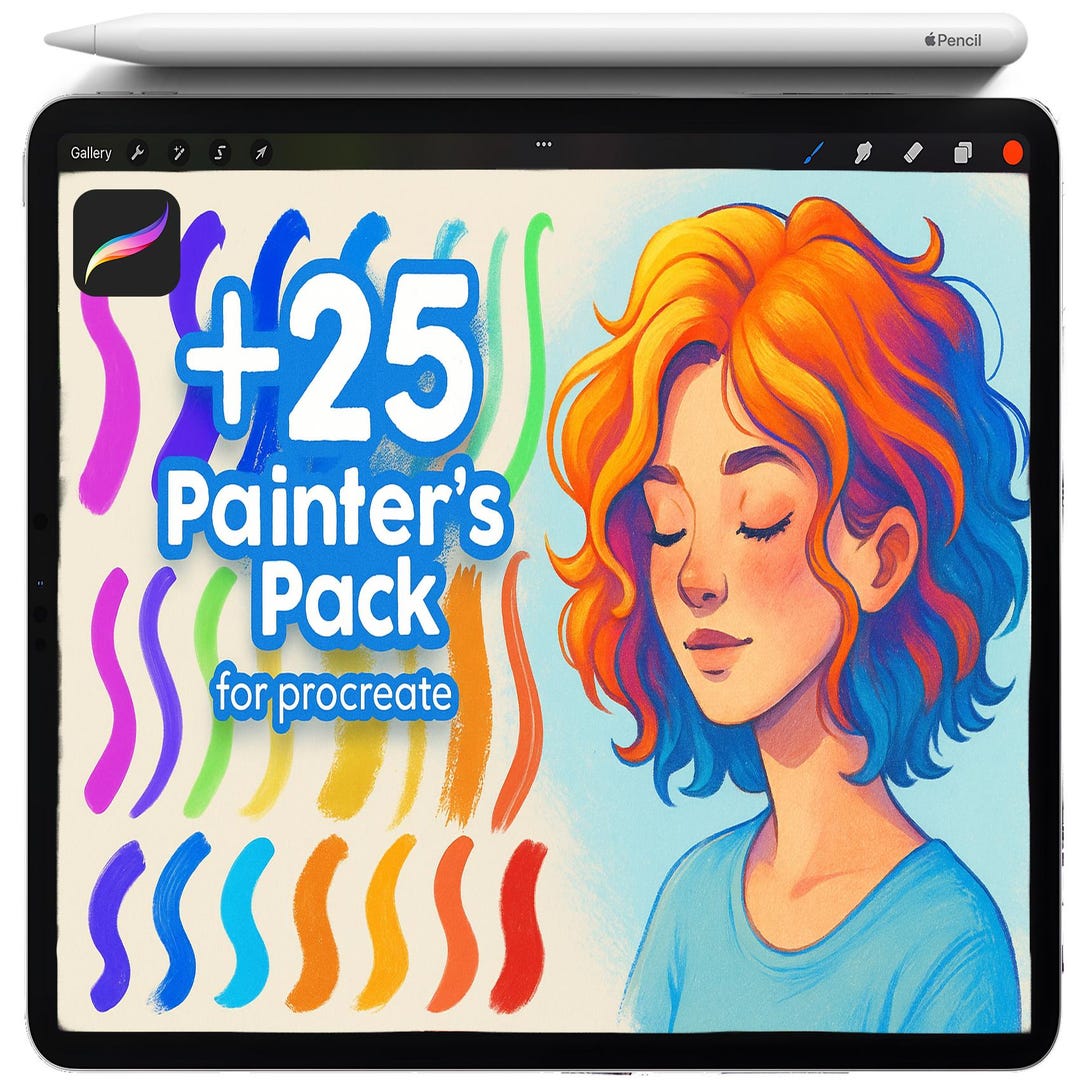Solid Fill Procreate Brushes: Lineart Brush Kit, Marker Ink Brush Set ...