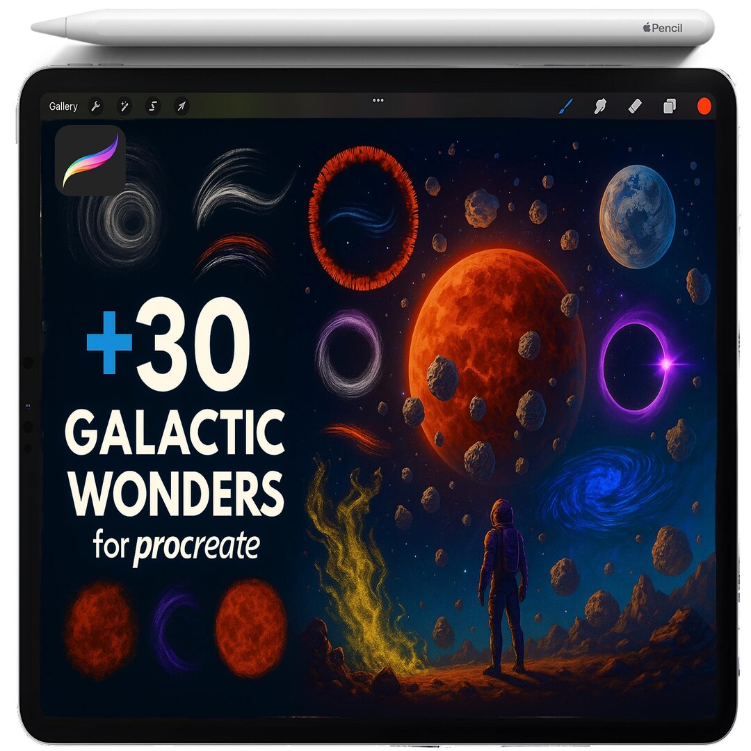 Procreate Space Stamps, Procreate Galaxy Stamps, Planet Stapms Fro ...