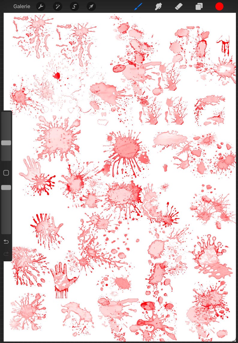 Realistic Blood Splatter & Drip Procreate Stamp Procreate Brushes ...