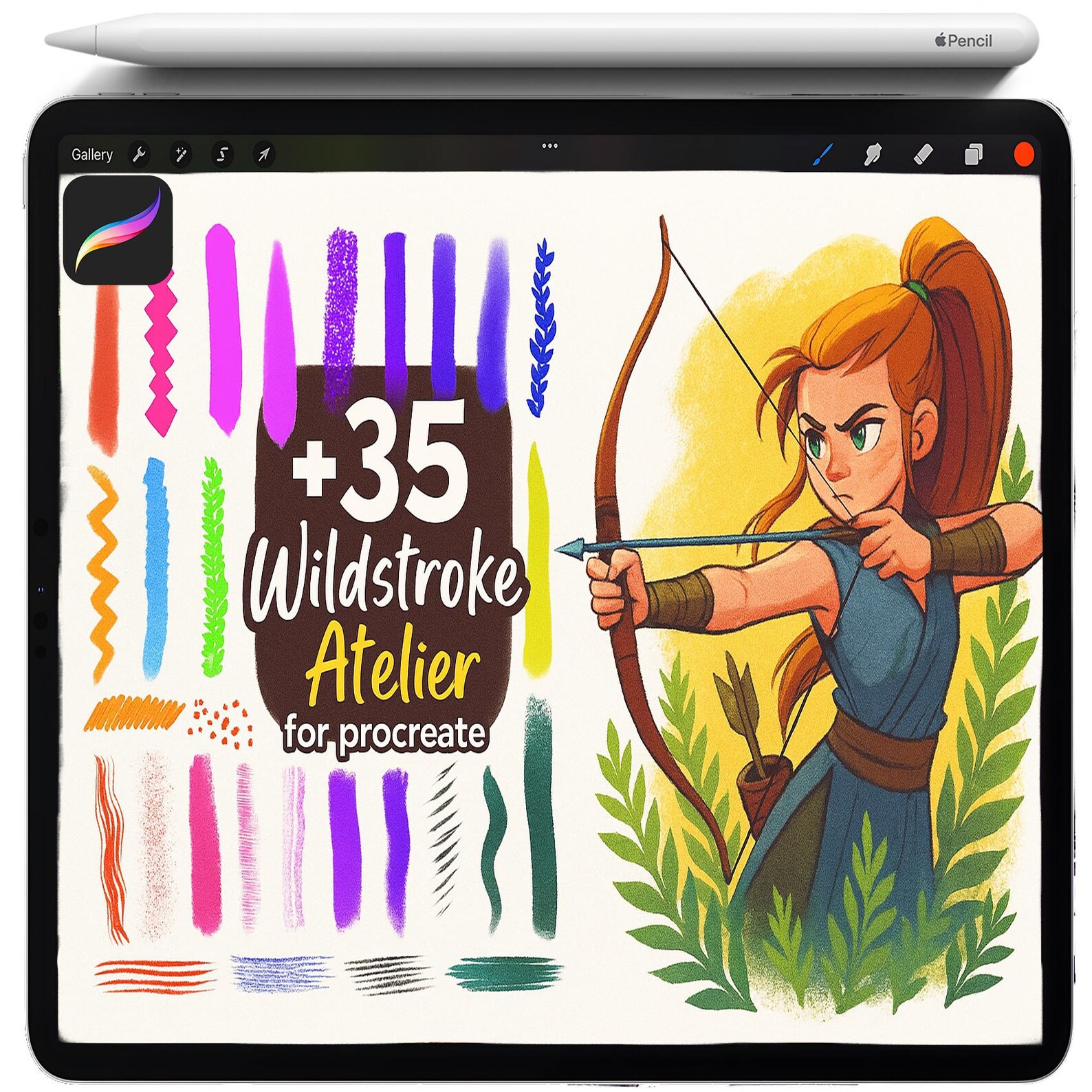 Procreate Brushes: Shading Airbrushes, Chalky Textures, Ink Markers ...