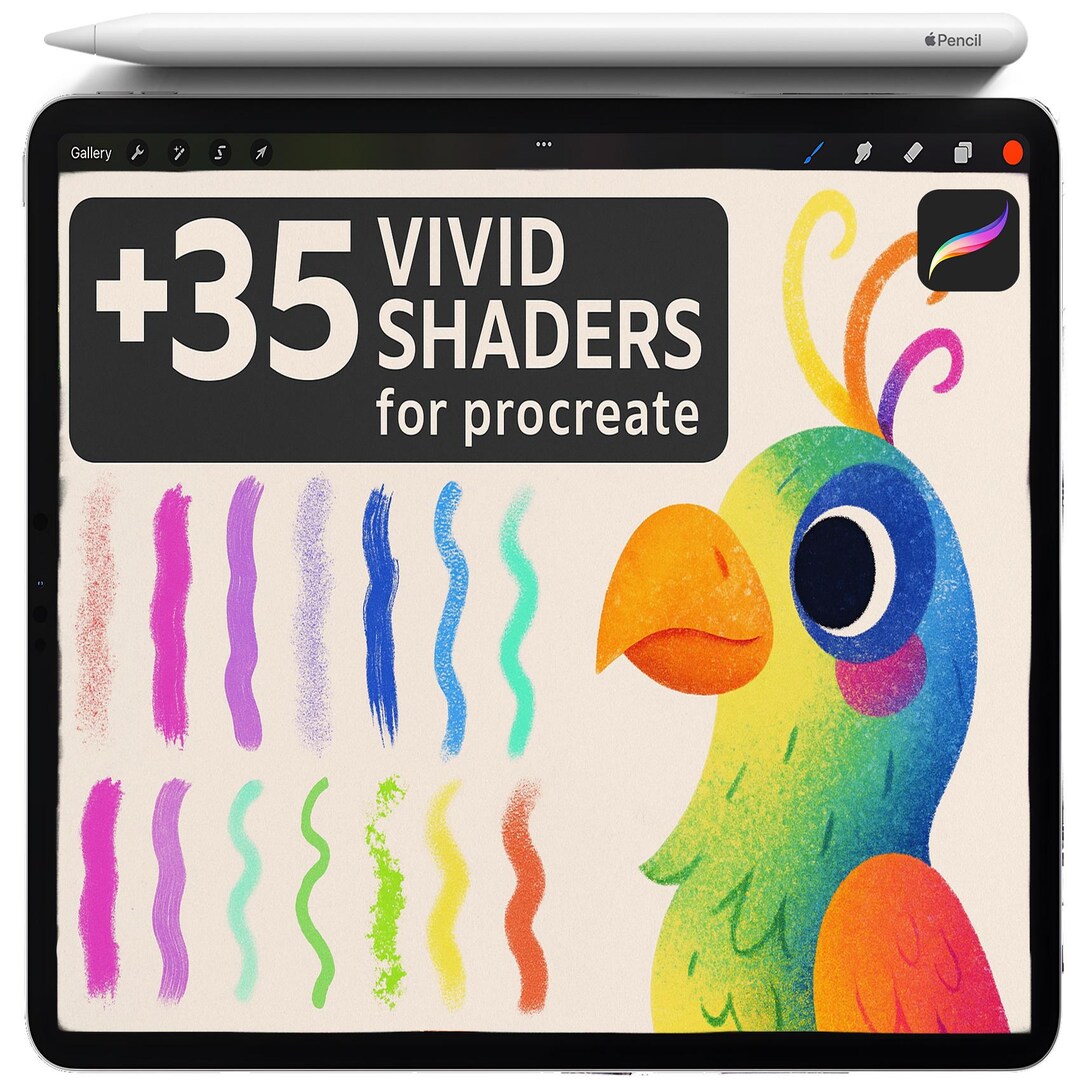 Procreate Shader Brushes, Procreate Grain Texture Brush Set, Painting ...