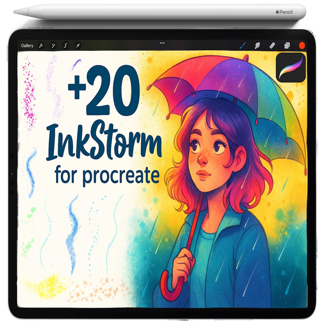Procreate Splatter Brushes, Procreate Ink Spray, Procreate Watercolor ...