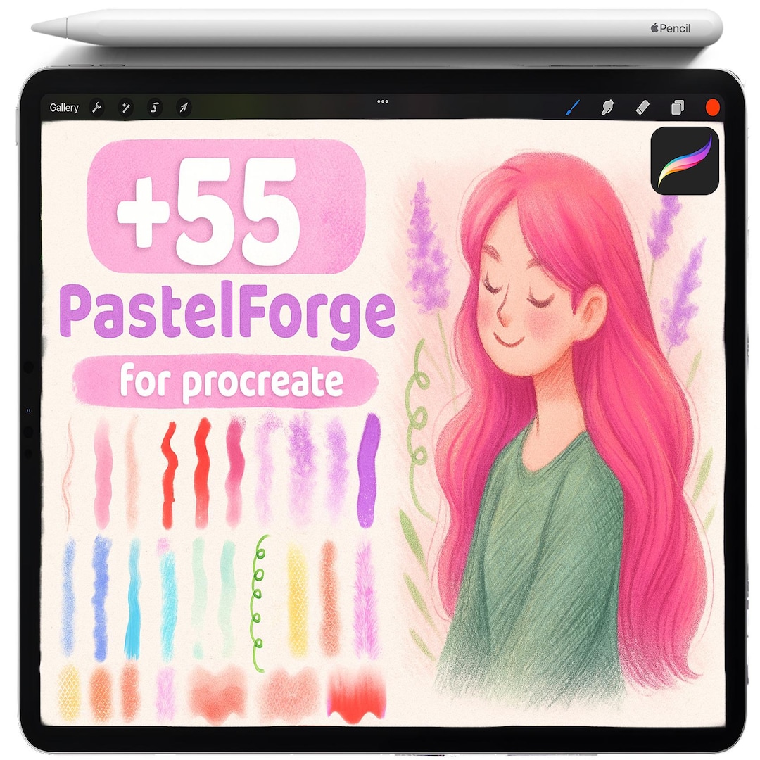 Procreate Oil Pastel Brushes, Procreate Chalk Brush Set, Procreate ...