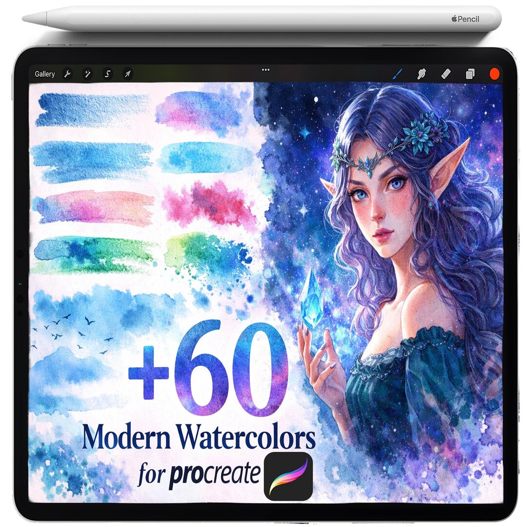 Procreate Watercolor Textures, Watercolor Effect Brushes, Wet ...