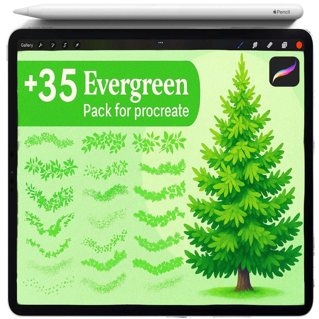 Procreate Foliage Brushes, Procreate Shrub Textures, Procreate Leaf ...