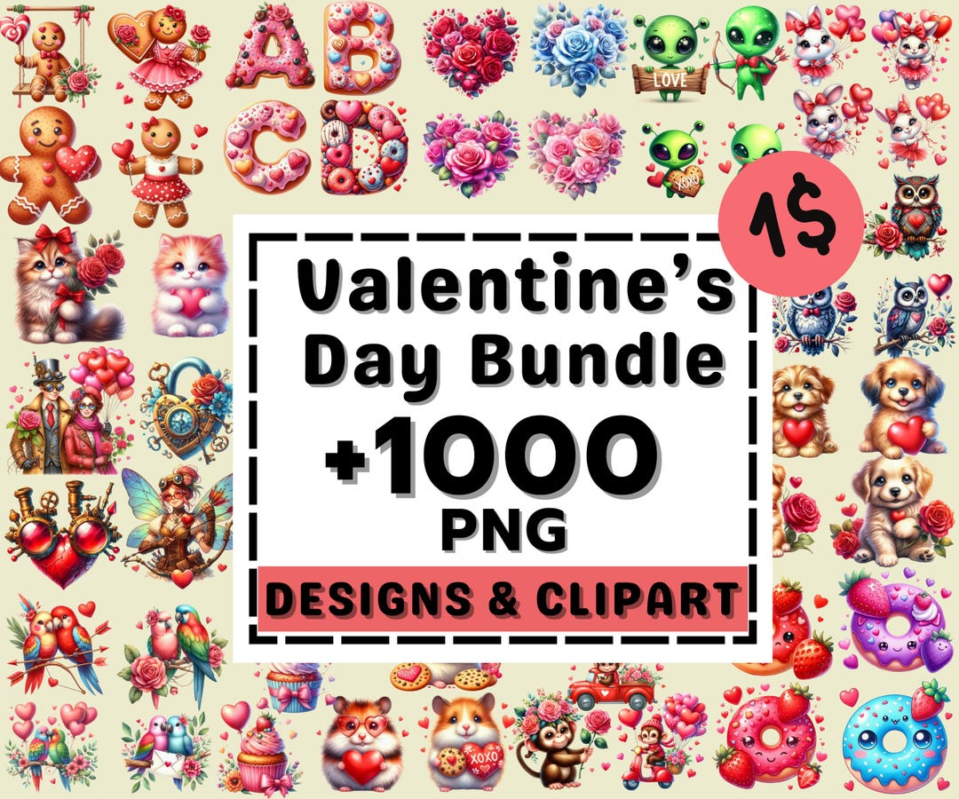 Valentine's Day Watercolor Clipart Bundle, Valentine's Hearts Gifts ...