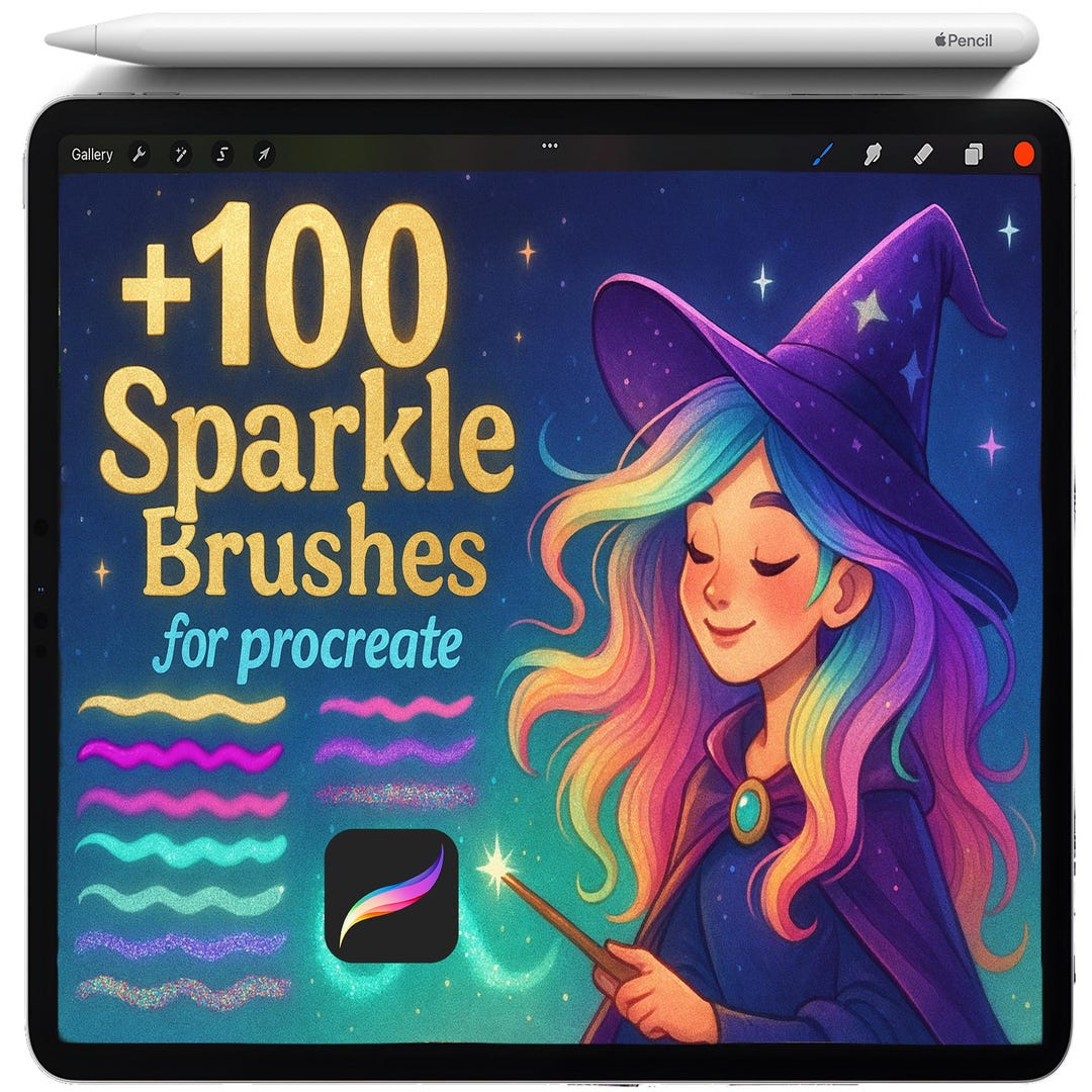 Procreate Sparkle Brushes, Glitter Brush Set, Shimmer Brushes, Glow ...