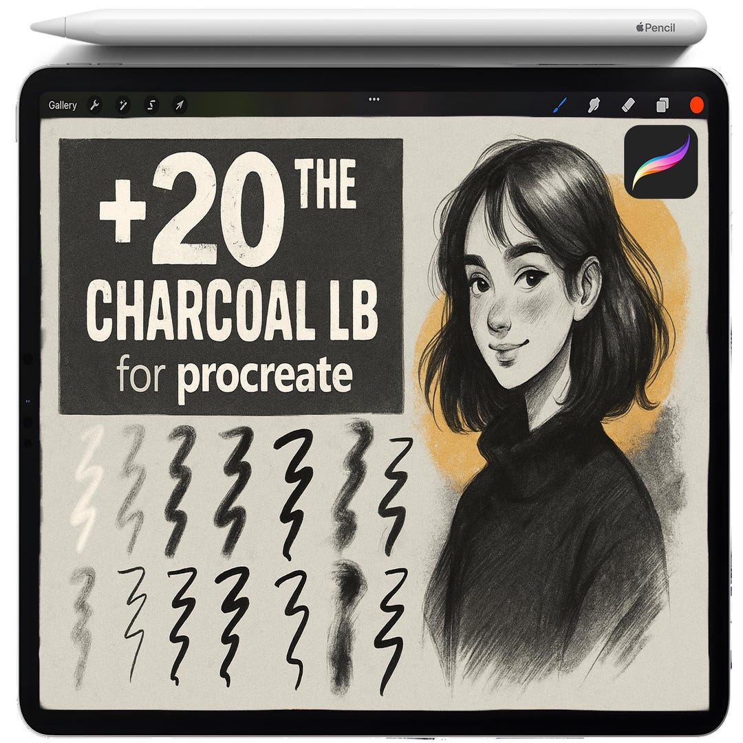 Procreate Charcoal Brushes, Procreate Graphite Brush Set, Procreate ...