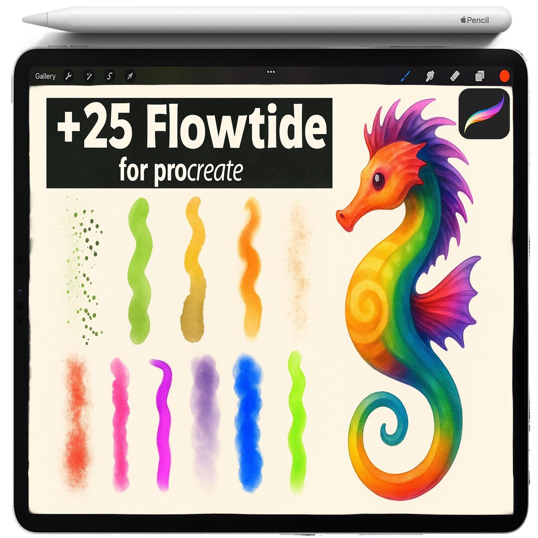 Procreate Watercolor & Airbrush Brush Set: Soft Blending, Textures ...