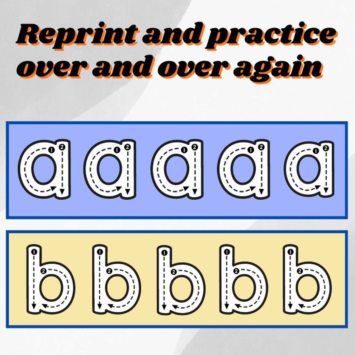 Alphabet Writing & Tracing Exercise Worksheets - Etsy